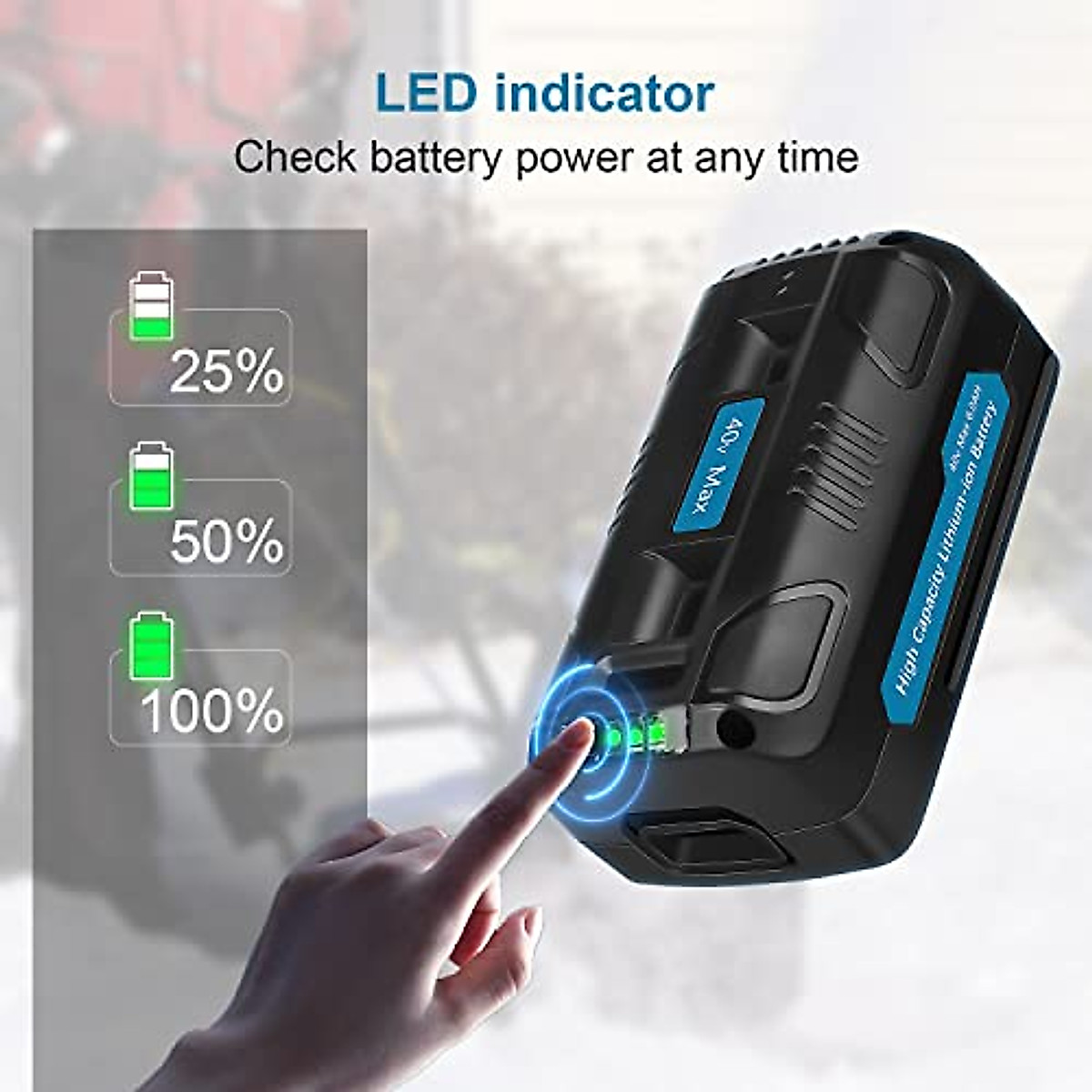 Aoasur 6.0Ah Battery Replacement for Snow Joe 40V and Sun Joe 40V Battery Compatible with Snow Joe 40V Snow Blower and Sun Joe 40V Wireless iON (Black)