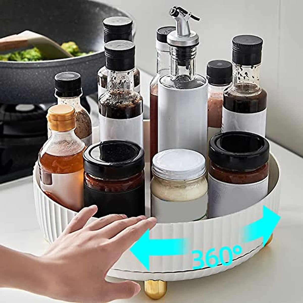 Makeup Perfume Organizer Perfume Tray,360 Degree Rotating Lazy Susan Cosmetic Desk Storage Makeup Organizer Lotions Display Case Round Gift Tray with Large Capacity