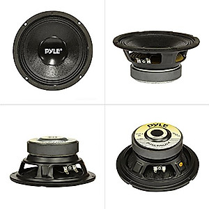 Pyle 8 Inch Car PA Woofer - 500 Watt High Powered Car Audio Sound Component Speaker System w/ 1.5" Kapton Voice Coil, 55-6 kHz Frequency, 89.2 dB, 8 Ohm, 40 oz Magnet - PylePro PPA8 , Black