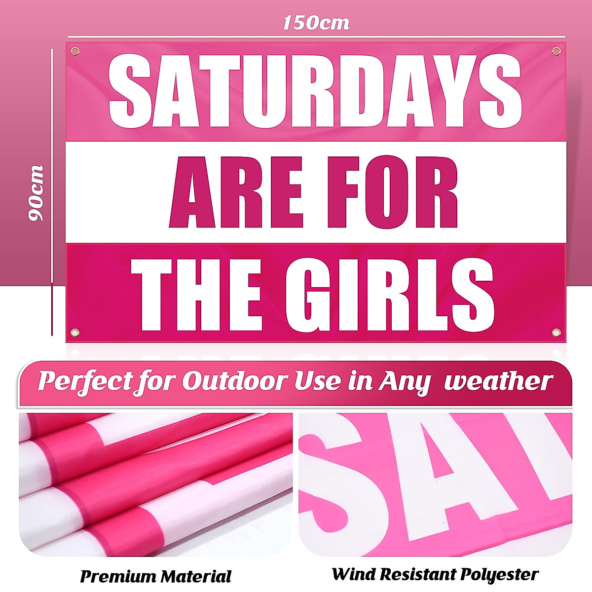 3x5 Feet Saturdays are for the Girls Flags - Pink Funny Flags College Dorm Rooms Sign for Teen Girl Garden Bedroom Banner Tapestry Gifts Outdoor Indoor Party Decorations