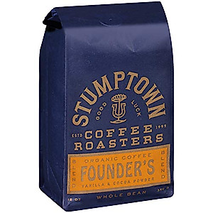Stumptown Coffee Roasters, Medium Roast Organic Whole Bean Coffee - Founder's Blend 12 Ounce Bag with Flavor Notes of Vanilla and Cocoa Powder