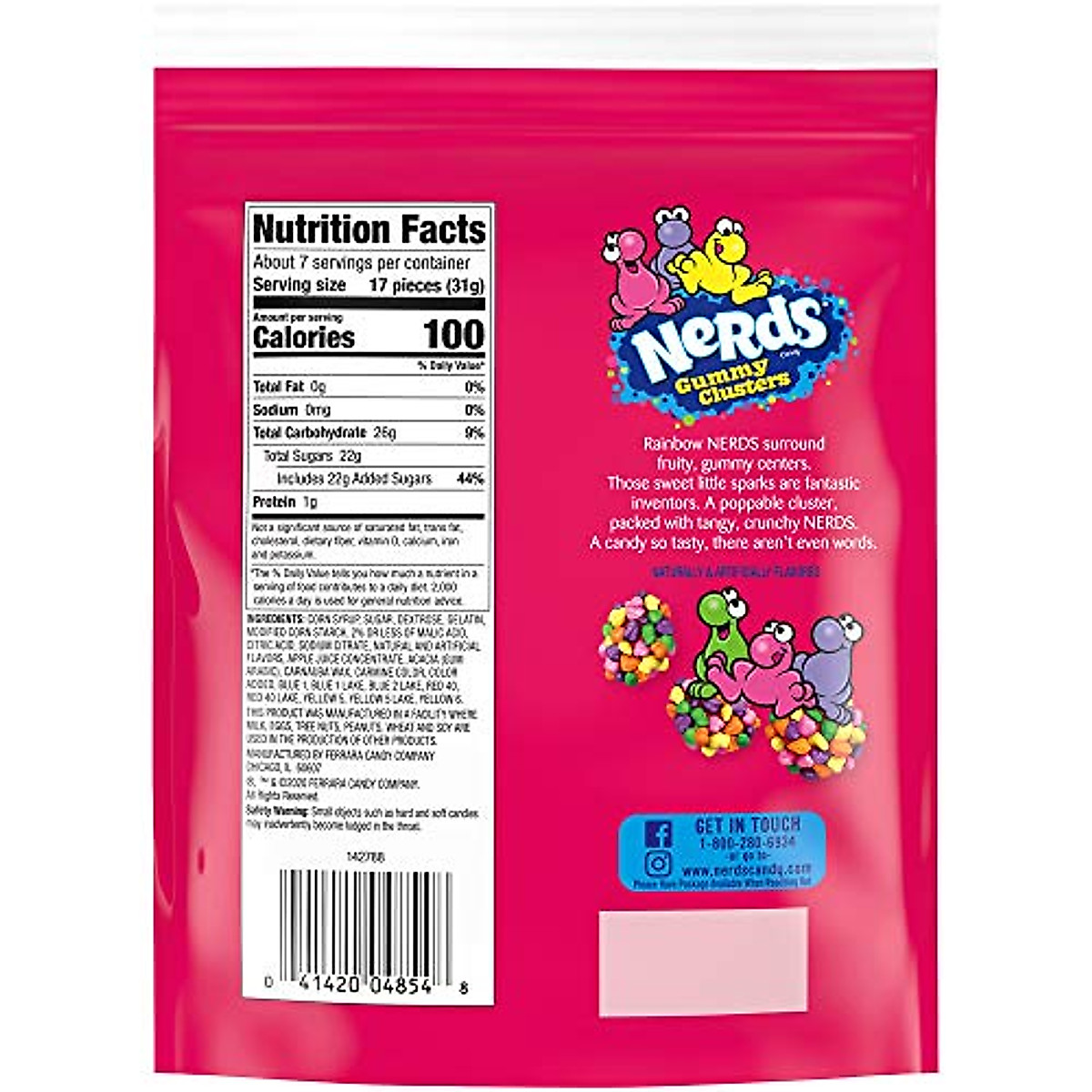 Nerds Rainbow Gummy Clusters Candy - Resealable 8 Ounce Bag |Easter Gift Basket Candy| Easter Egg Filler