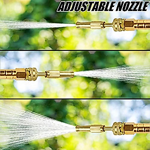 Metal Garden Hose 75FT Heavy Duty Lightweight 304 Stainless Steel Metal Water Hose with Brass Nozzle,Durable Fittings,No Kink & Tangle,Puncture Resistant,for Outdoor, Yard,Lightweight (75ft)