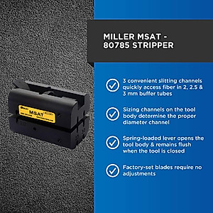 Miller MSAT 3-Channel Mids Span Fiber Access Tool for Working Technicians, Electricians, and Installers, Safe Cable Tool, Easily Portable Wire Stripper, 8 Ounces