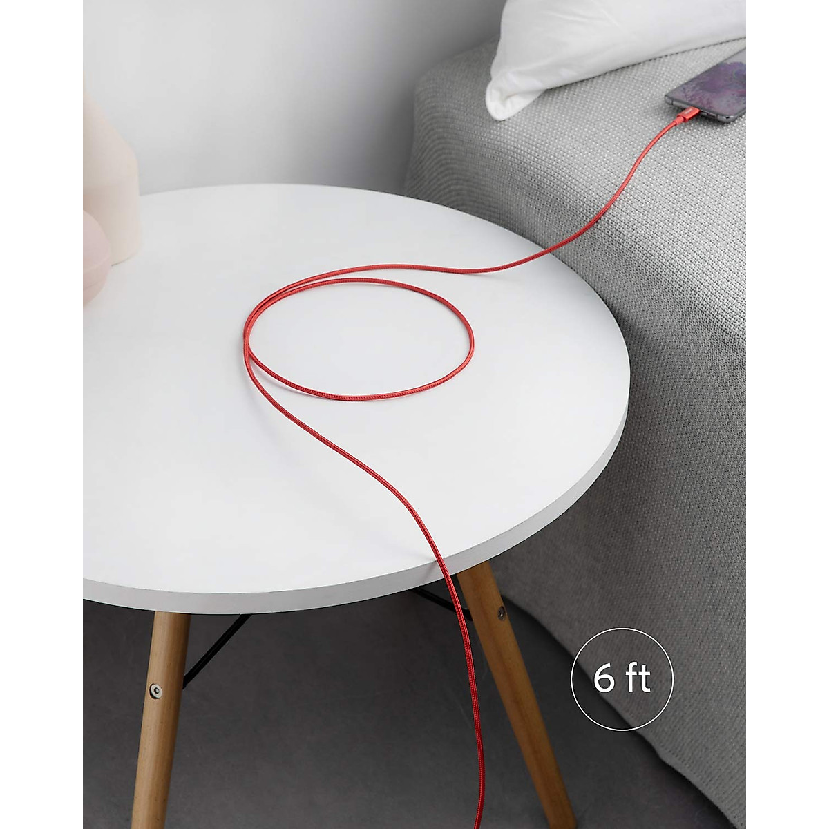 Anker USB C to USB C Cable, Type C 60W Fast Charging Cable (6FT, 2Pack) for iPhone 16 Series, iPad Mini 6 and More (USB 2.0, Red)