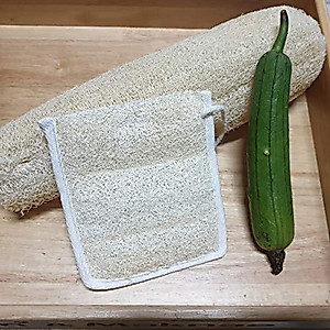 SRIVILIZE888 Scrub Soap Bags Natural Organic 100% Loofah fibres Sponge Scrubbing Exfoliating Soap Pouch Eco-Friendly Young Smooth Skin for Bath Shower (Set of 2)