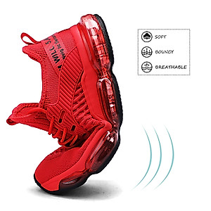 Mens Running Shoes Air Cushion Tennis Walking Sneakers Casual Sport Gym Jogging Red 13
