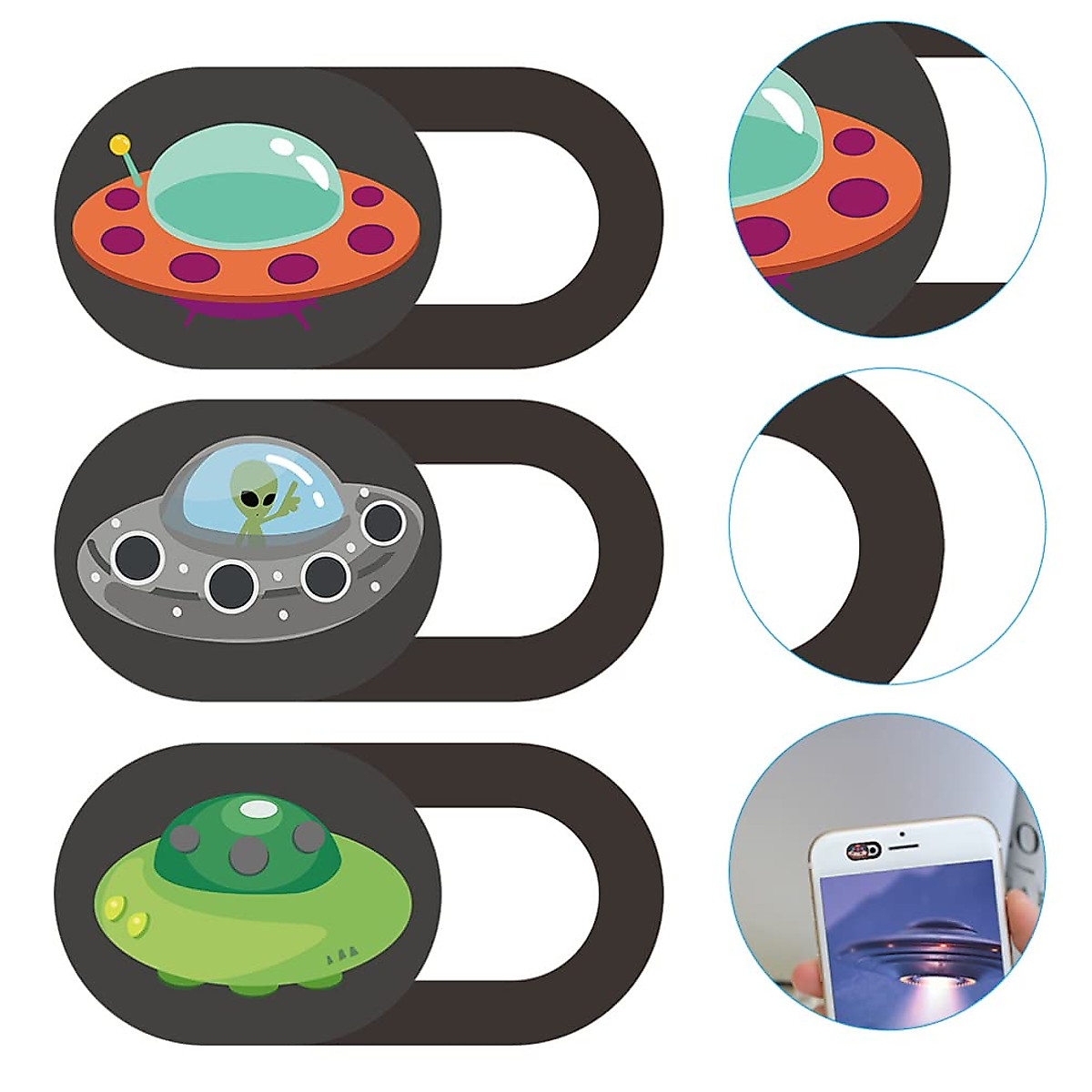 SOLUSTRE 3Pcs Camera Cover Privacy Webcam Cover Webcam Blocker Computers laptops Privacy Lens Cover Webcam Privacy Cover Webcam Cover Slide Camera Slide Black Slides Protection Cap Flat abs