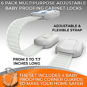 Family Care Corner Protector Baby 20 Pack +7 Pack Baby Cabinet Locks + 4 Pack Corner Protector Baby
