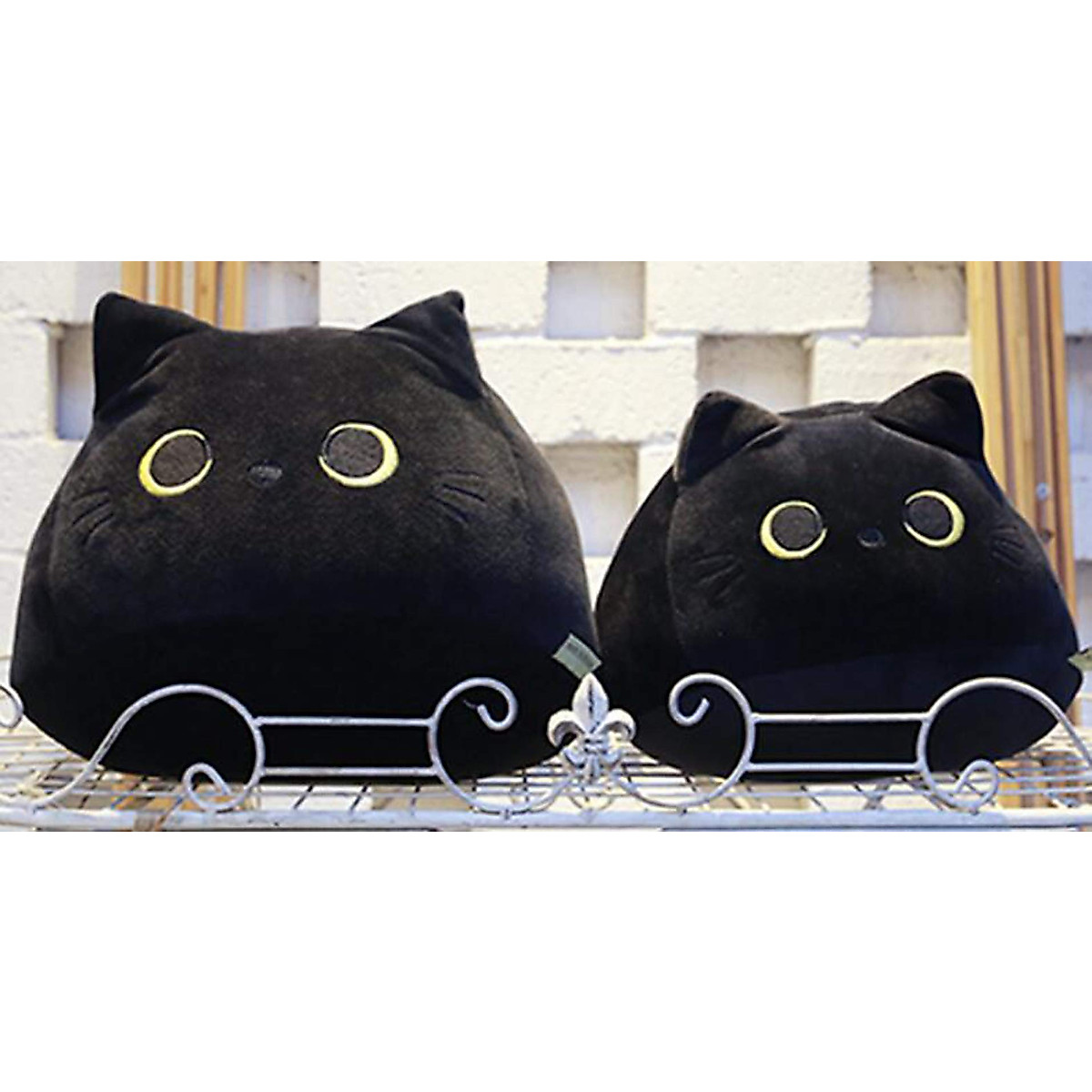 Gardening Spring-Plush Toy Black Cat Plush Toy Creative Cat Shape Pillow Gift Animal Dolls (40CM/15.74")