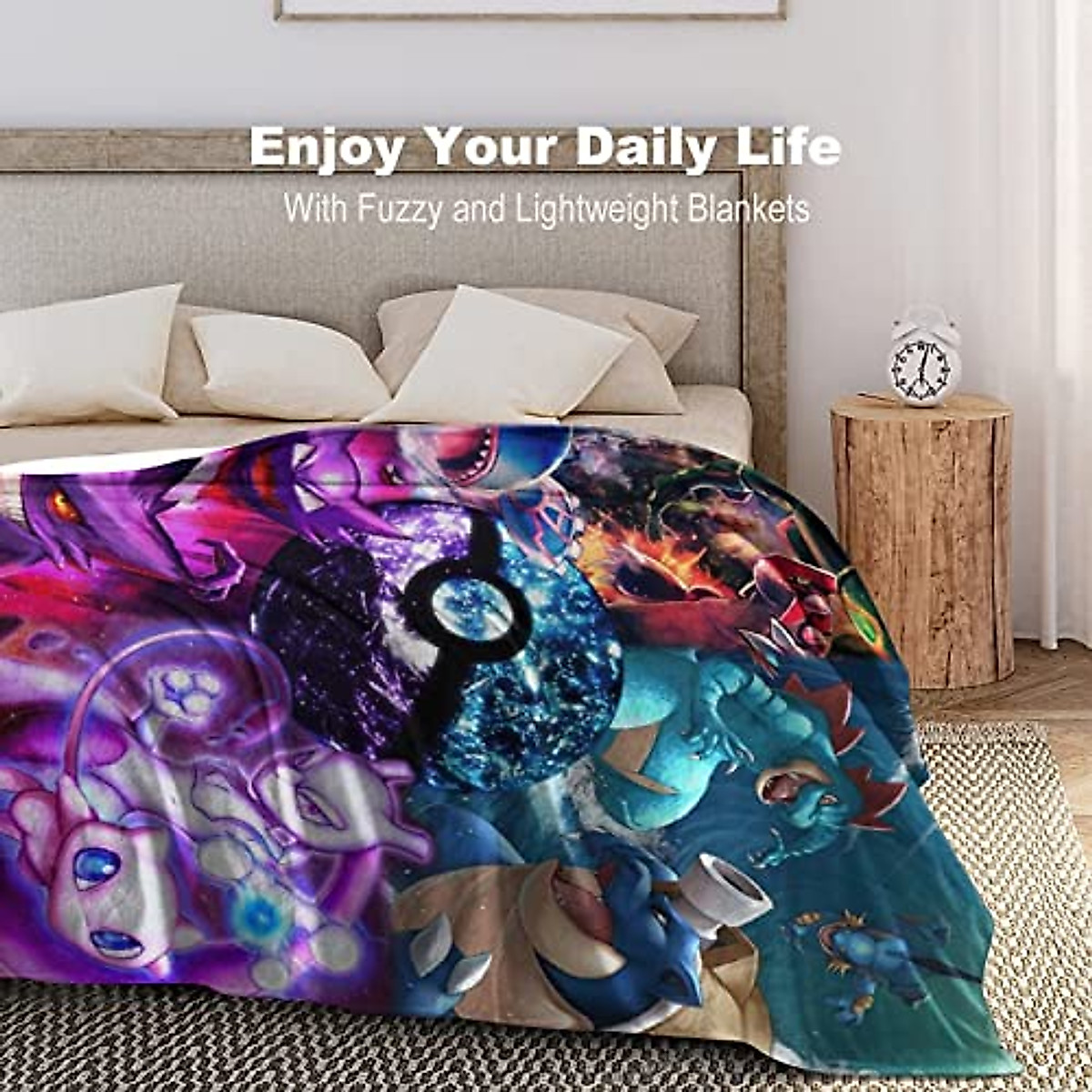Anime Soft Throw Blanket Bedding Fleece Blankets Lightweight Cozy Warm Fit Home Living Couch Bed Sofa All Season 40"*50" （100 * 130cm）