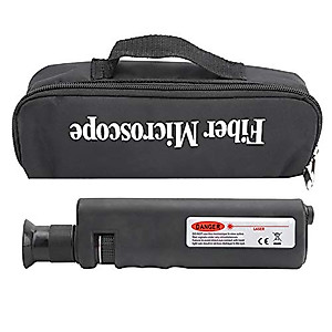 Fiber Optic Microscope, 400X Monocular Portable Microscope High Accuracy Fiber Optical Cable Inspection Magnifier Fiber Dents Detector for Stain and Scratch Detection