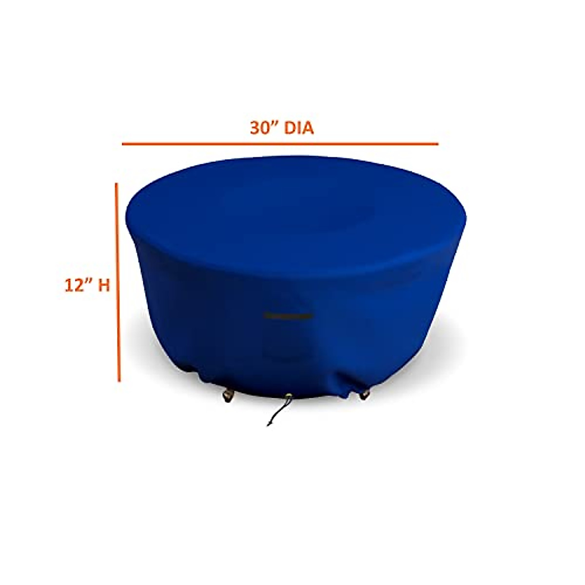 Covers & All Patio Round Fire Pit Cover - Heavy Duty 18 Oz Polyester Full Coverage Outdoor Fire Bowl Waterproof Cover with Air pocket and Drawstring. (30"(Dia) x 12"(H), Blue)
