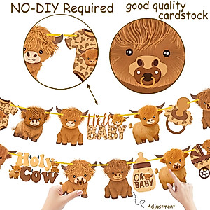 Highland Cow Baby Shower Banners 2Pcs Holy Cow Baby Shower Decorations Highland Cow Party Cutout Banners Oh Baby Party Decorations for Cow Cattle Baby Shower Birthday Party Supplies