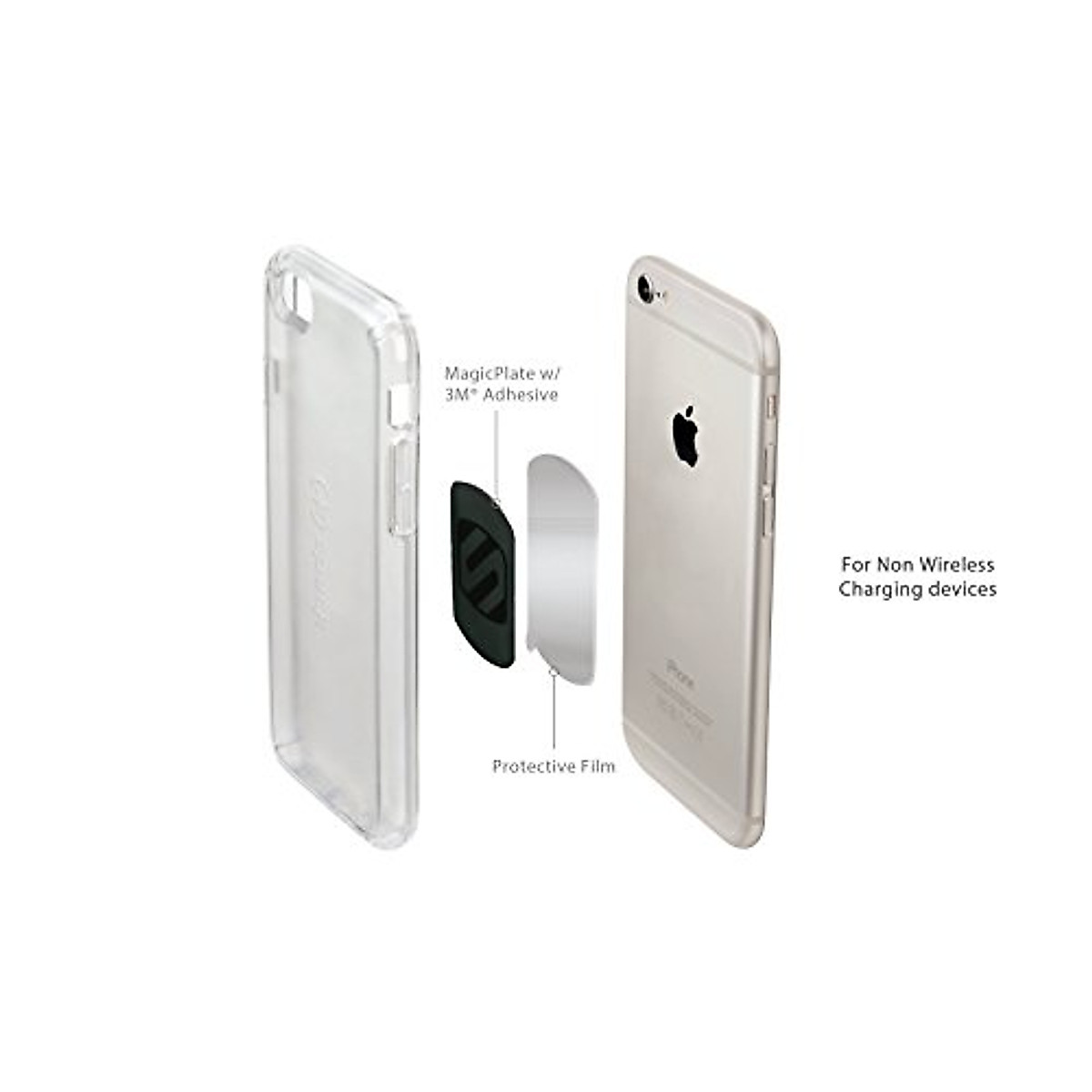 Scosche MAGRKI MagicMount Phone Replacement Plate Kit - for Magnetic Car Phone Mount Holder with Extra Strength Hold, Universal with All Devices, Black