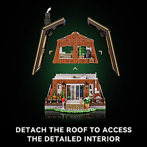 BRICKKK PANTASY Wood-Cabin Building Set, Cabin House Building Bricks Set, Buildable Architecture with Outdoor Pool and BBQ Model Building Kit, Construction Building Set for Adults and Teen