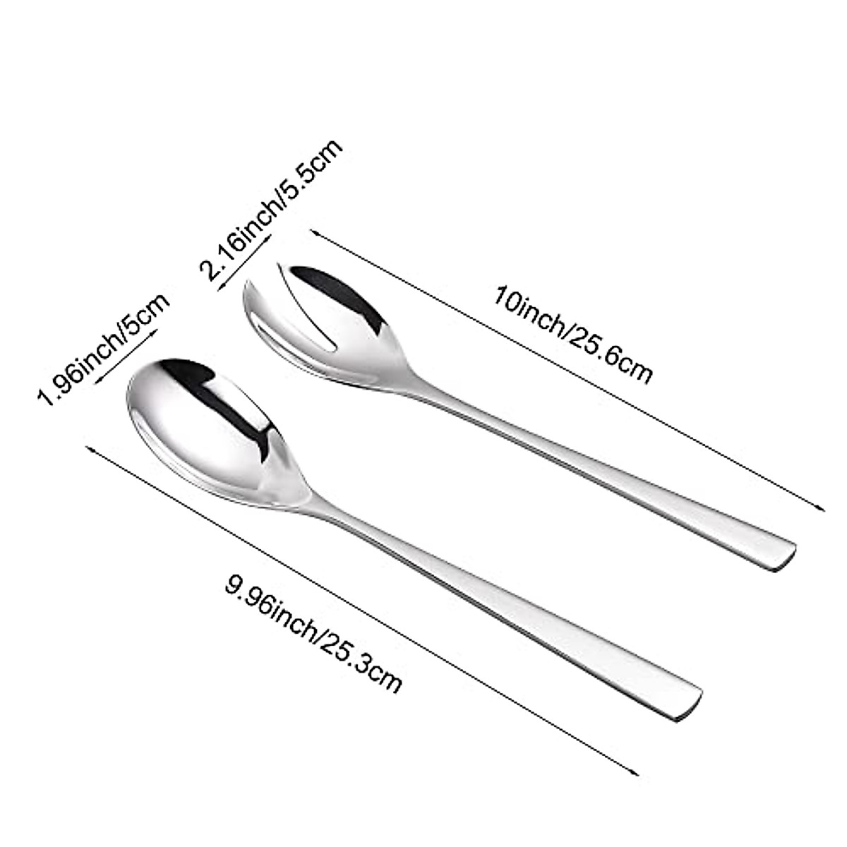 IMEEA Salad Servers 18/8 Stainless Steel Salad Serving Set Salad Fork and Spoon, 10-Inch