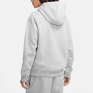 Nike Sportswear Solo Swoosh Men's Fleece Pullover Hoodie (as1, alpha, m, regular, regular, Dark Grey Heather/White)