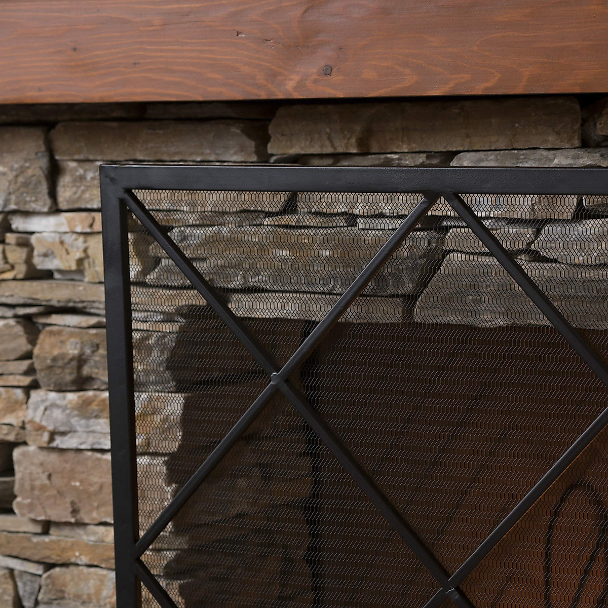 Christopher Knight Home Howell Single Panel Iron Fireplace Screen, Black