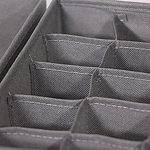 DIOMMELL 21 Pack Foldable Cloth Storage Box Closet Dresser Drawer Organizer Fabric Baskets Bins Containers Divider for Baby Clothes Underwear Bras Socks Lingerie Clothing,M Grey 11-4249