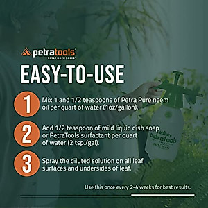 PetraTools Neem Oil Sprayer HD1 - Garden Sprayer, Hand Pump Sprayer, Portable Water Sprayer for Plants, Chemical Sprayer, Plant Sprayer Mister, Bottle Sprayer, Hand Sprayer (34oz)