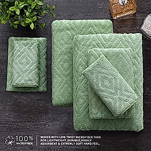 4 Pack Washcloths Set 13"x13",Premium Quality Towel Set for Bathroom, Hotel, Shower, Spa,Gym,Green Washcloths Set Soft and Absorbent & Quick Dry for Daily Use,Soft Microfiber Multipurpose Washcloths