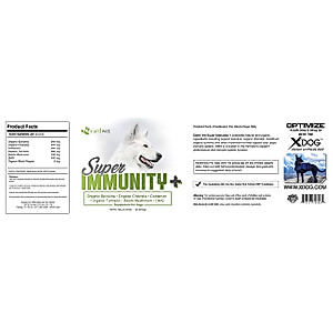 Earth Vet Super Immunity + for Dogs - Contains Organic Spirulina, Organic Chlorella, Organic Turmeric and Reishi Mushroom (60 Servings)