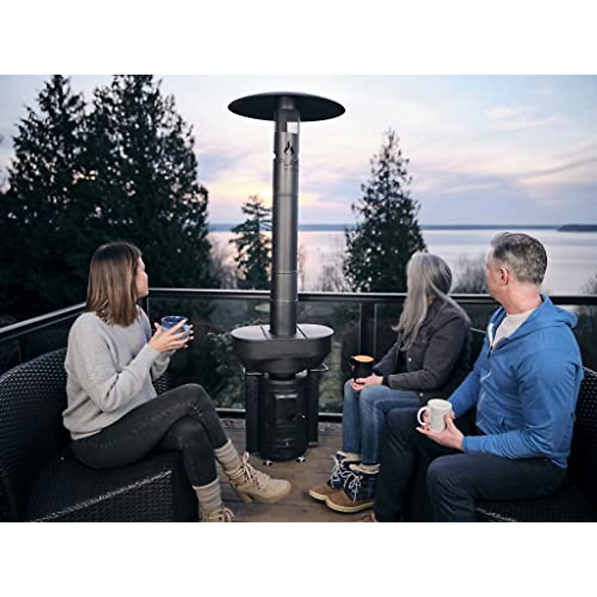 Q-Stoves Q-Flame Portable Wood Pellet Outdoor Heater, 106,000 BTU per hour, Eco-Friendly, for Patio, Backyard, Camping and Going Off-Grid