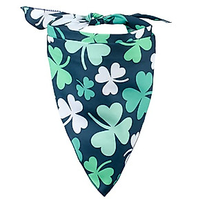 Native Pup St. Patrick's Day Dog Bandanas | 3-Pack | Lucky Shamrock Clover Bandanna| (St. Patrick's, Large)