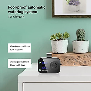 Zollea Automatic Watering System for Potted Plants, Rainproof Plant Waterer Auto Watering Device Drip Irrigation Kit with 60Day Programmable Timer, LED Display, USB Power & Large Capacity Battery