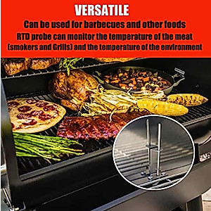 DONSIQIZZ 4" RTD Temperature Probe Replacement for Rec Tec Wood Pellet Grills, Small RTD Thermometer Probe for Recteq Grills, Replacement Probe Part Number: RT-SMRTD