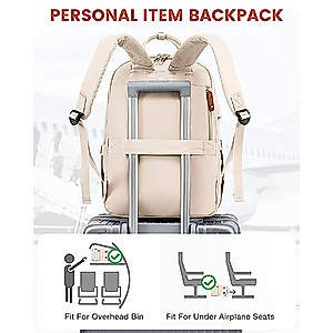 LOVEVOOK Quilted Backpack for Women, 15.6 Inch Computer Bag, Stylish Travel Backpack Purse Notebook with USB Port Waterproof Casual Daypack Large Bags for Daily Work, Beige