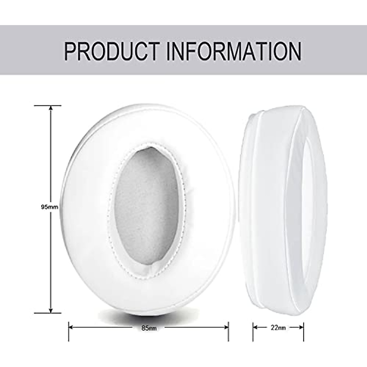 HD4.50BT Replacement Ear Pads Quite-Comfort Protein Leather, Earpads Cushions for Sennheiser HD4.50BT, HD4.50BTNC, HD4.40BT, HD450BT HD430 HD440 HD350BT HD400S HD458BT HD300 Headphones(White)