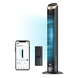Dreo 40'' WiFi Tower Fan, 26ft/s High-Speed Cooling, Quiet Floor Fan with Remote & Smart Tower Fans for Home, 90° Oscillating Fans for Indoors, 26ft/s Velocity Quiet Floor Fan