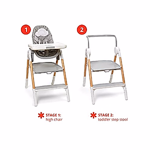 Skip Hop 2 in 1 High Chair, Convertible Sit-to-Step