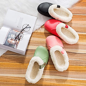 TooTu Waterproof Slippers Women Men Plush Lined Clogs Winter Garden Shoes Warm House Slippers Indoor Outdoor