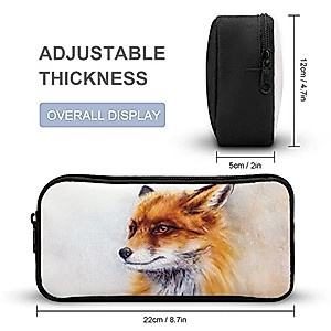 Painting of Wild Fox Pencil Case Pencil Pouch Coin Pouch Cosmetic Bag Office Stationery Organizer