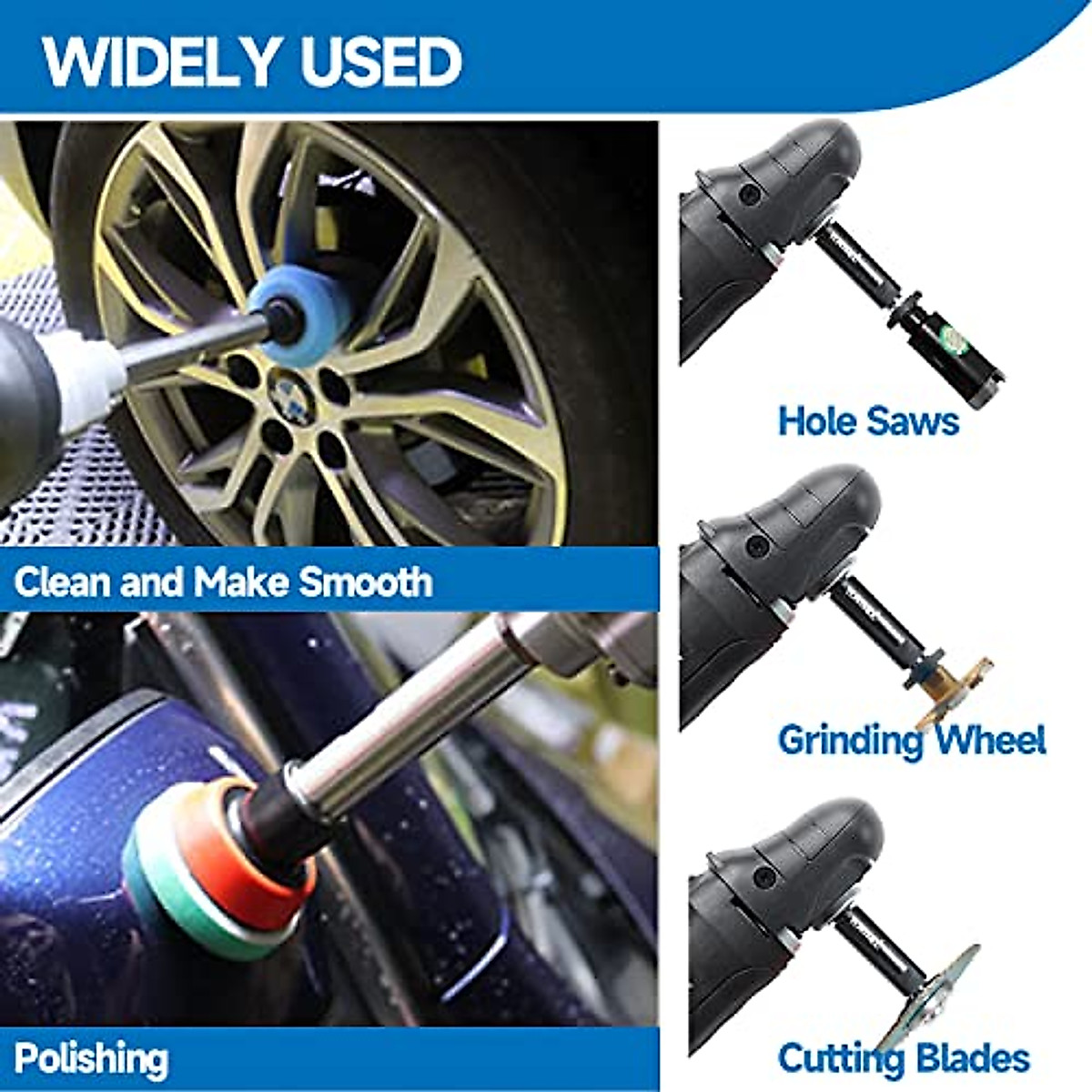 TUNTROL 5/8"-11 Thread Rotary Extension Shaft Set, 3" & 5" Aluminum Connecting Rod Extender for Car Polisher, Angle Grinder, Backing Plate