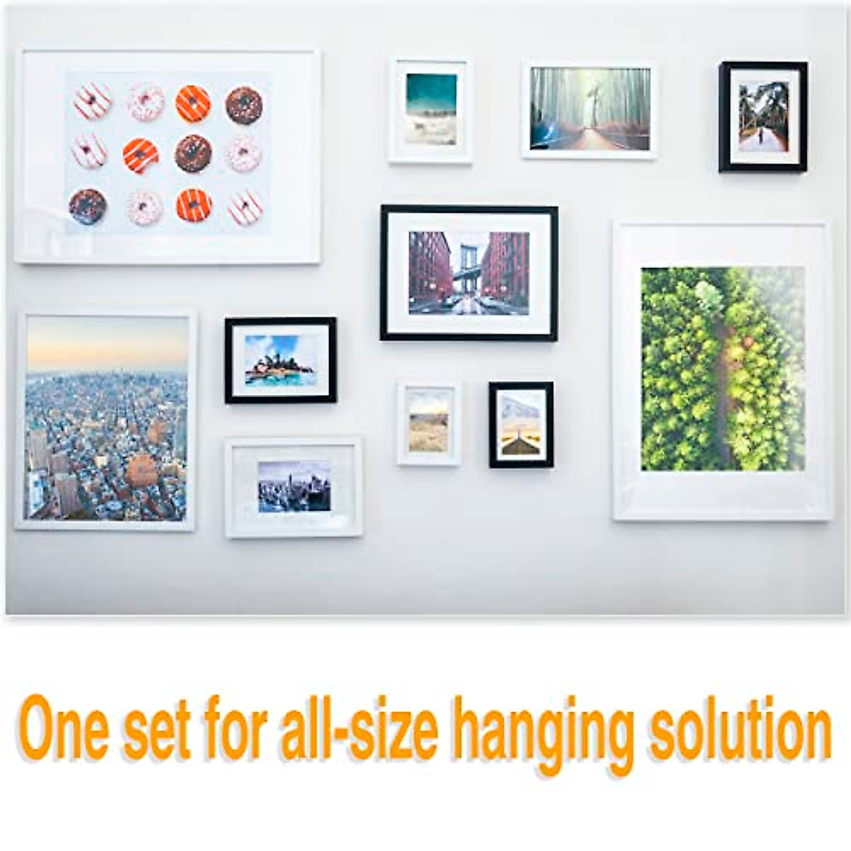 KURUI 700pcs Hardware Nails for Hanging Pictures Assorted Kit, Up to 2"-Long Picture Hanging Nails for Wall Drywall Wood, 6 Sizes Nails Assortment Kit, 640 Frame Nails and 60 Small Finishing Nails