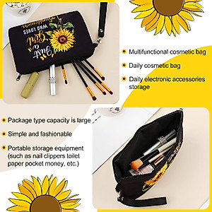 Sunflower Gifts Bag for Women Just A Girl Who Loves Sunflowers Cosmetic Bag Sunflower Pouch Makeup Bag Sunflower Purse Makeup Bag with Zipper Pencil Clutch Sunflower Clutch Travel Bags