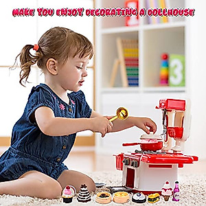 Skylety 92 Pieces Christmas Miniature Food Drinks Toys Christmas Dollhouse Resin Mini Foods for Mini Kitchen Accessories