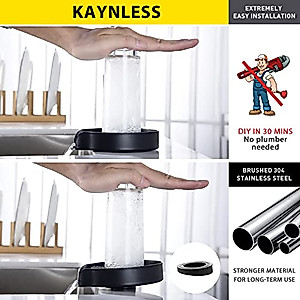 KAYNLESS Glass Rinser Cup Washer For Sink, Metal SUS 304 Stainless Steel Glass Washer For Sink, Kitchen Sink Accessories for Washe Baby Bottle, Glass Cup, Wine Glass, etc(Black)