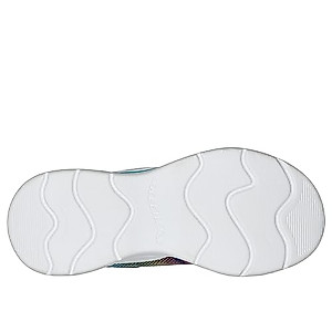 Skechers Kids Wavy Beams Sneaker, Navy/Multi, 2 US Unisex Little Kid