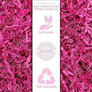 MagicWater Supply Crinkle Cut Paper Shred Filler (1 LB) for Gift Wrapping & Basket Filling - Pink