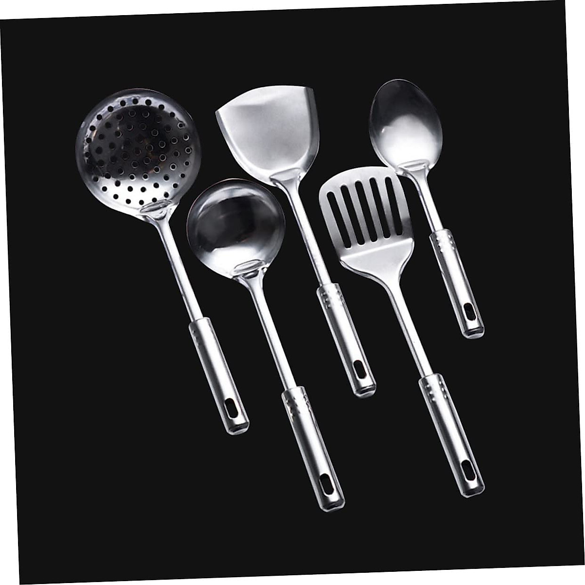 Abaodam 10 Pcs chef utensils cooking tools metal spatula stainless steel cookware stainless steel kitchen utensils stainless steel cooking utensils metal spoons seven piece set non stick