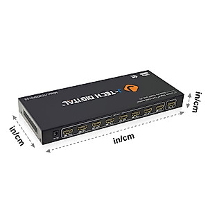 J-Tech Digital JTD3DSP0108 8-Port HDMI v1.3 1-Input 8-Output 1x8 1080P HDMI Splitter