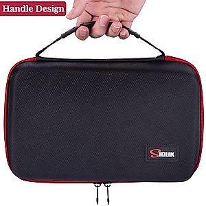 SIQUK Dice Storage Case Big Capacity DND Dice Case Dice Organizer Box With Handle and Double Removable Slotted Tray Dice Organizer Case for Dungeons & Dragons and Other RPG Table Game， Red