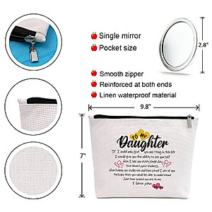 Daughter Gift from Mom, Daughter Birthday Gift Makeup Bag -To My Daughter Gifts