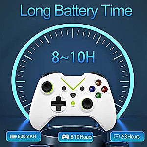 Gina Joyfurno Wireless Controller Compatible with Xbox One, Xbox Series S/X/360/PC/PS3/Windows 7/8/10/11, Built-in Dual Vibration with 2.4GHz Connection, USB Charging, LED Backlight (Green)