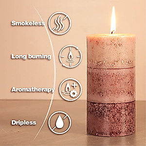 Cafemoon Scented Pillar Candles, Set of 3 Slightly Distorted Pillar Candles